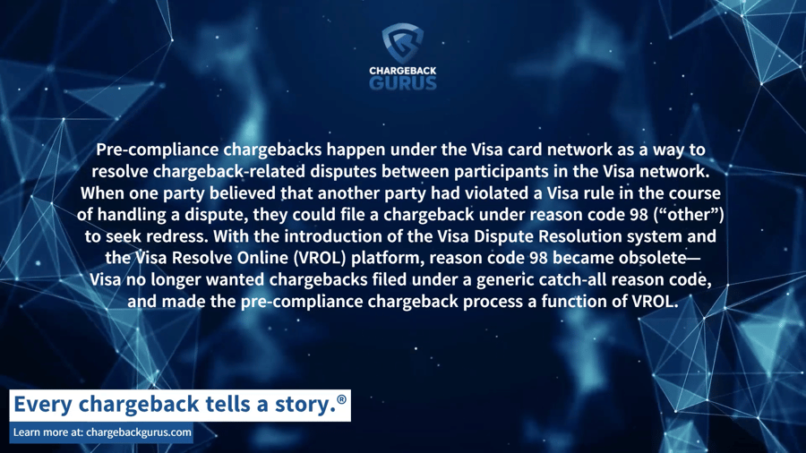 Pre-Compliance Chargebacks & Reason Code 98 Explained